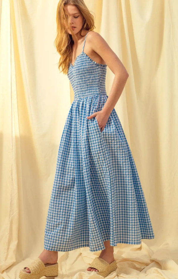 Ginny Gingham Maxi – Mint