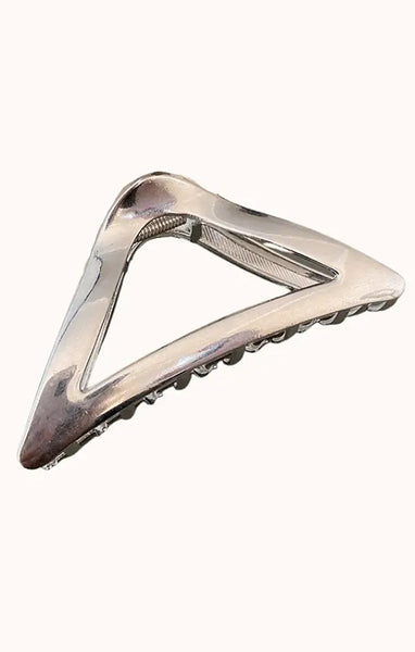 Minimalist Silver Triangle Hair Claw Clip – Mint